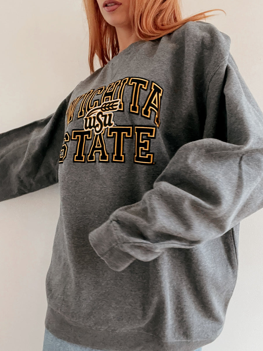 Pull vintage américain gris foncé et jaune XXL – fripsquare