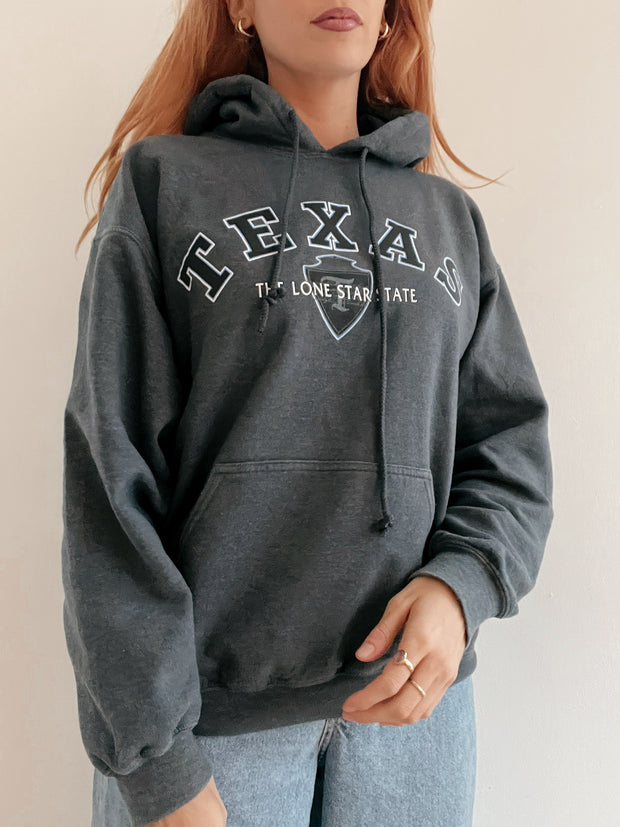 Pull vintage américain gris foncé et bleu Texas M – fripsquare